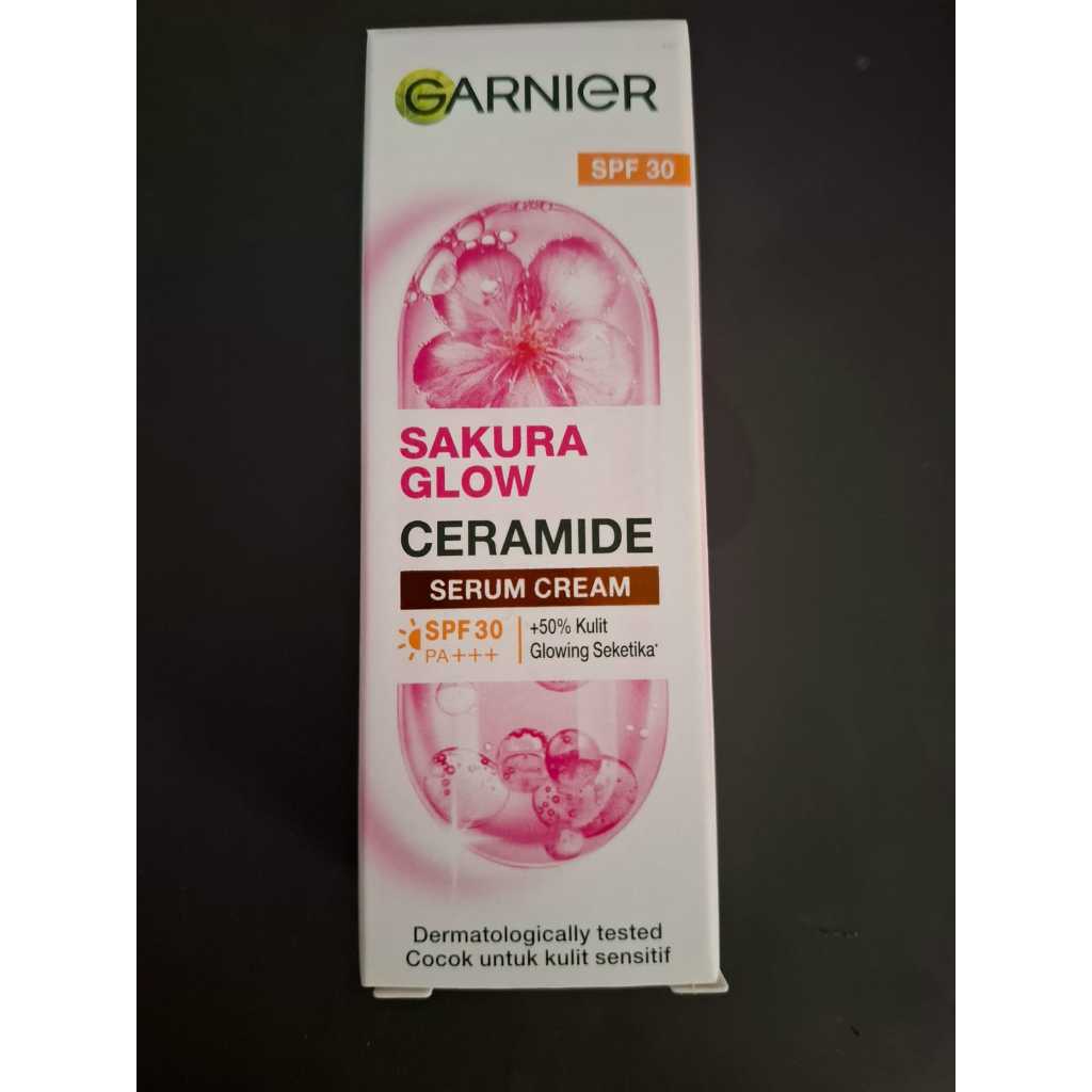 Jual GARNIER Sakura Glow Ceramide Serum Cream SPF 30 PA+++ 20mL ...