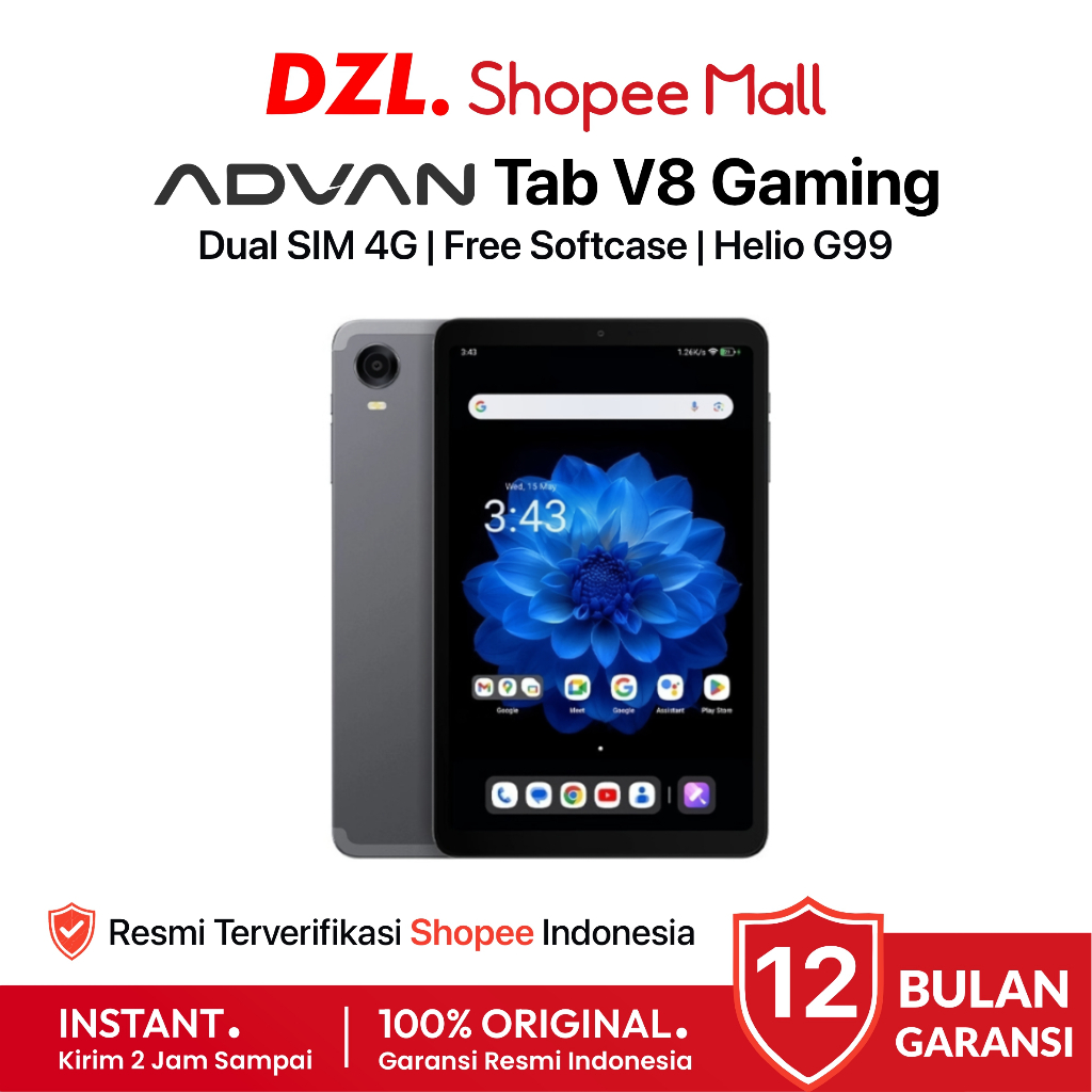 Jual DZL - Tablet ADVAN Tab V8 8/128 GB SIM 4G Original Resmi Official ...