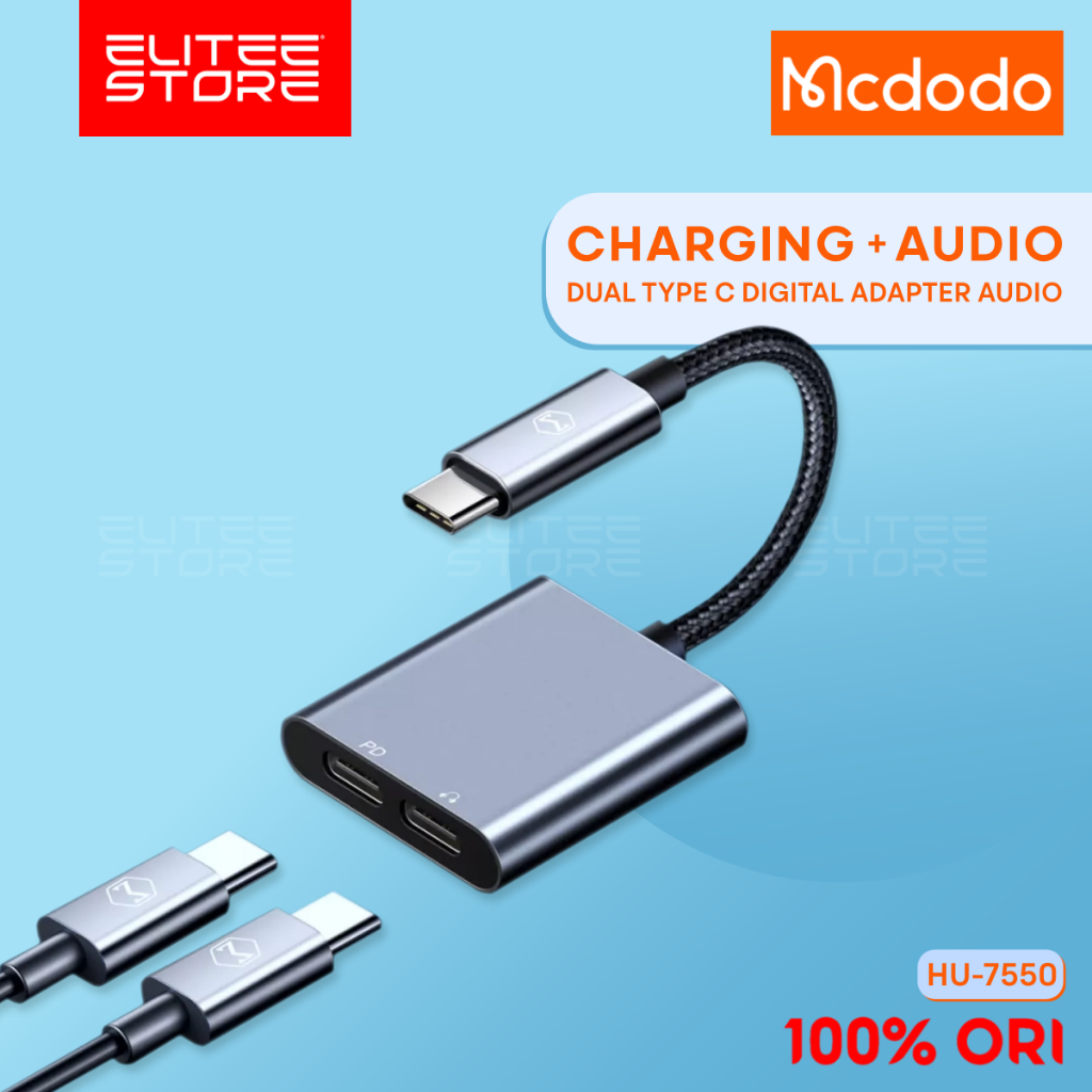 Jual MCDODO CA-7550 CONVERTER SPLITTER TYPE C TO DUAL TYPE C CHARGING ...