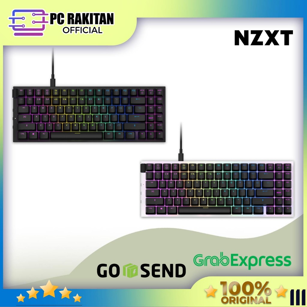 Jual NZXT KEYBOARD GAMING FUNCTION MINI TKL 75 MECHANICAL (GATERON RED ...