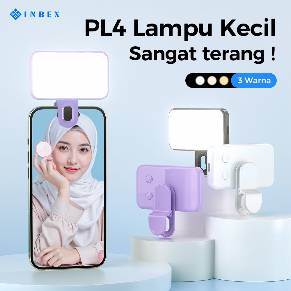 Jual INBEX PL4 3 warna Mini Portable LED Light untuk Selfie/Live Streaming/ 3 warna LED Light ...