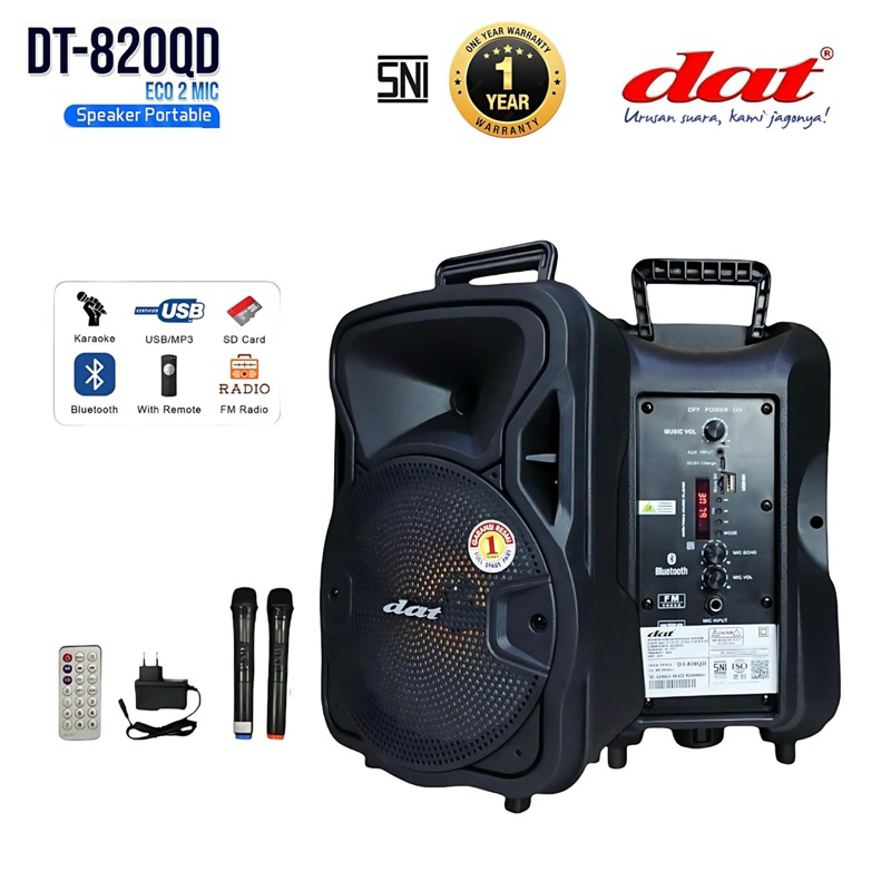 Jual Speaker DAT DT-820QD speaker bluetooth portabel speaker aktif full ...