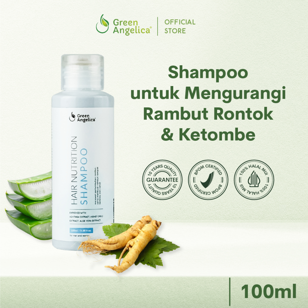 Jual Shampo Penumbuh Rambut Rontok Parah Hilangkan Ketombe Alami Green ...