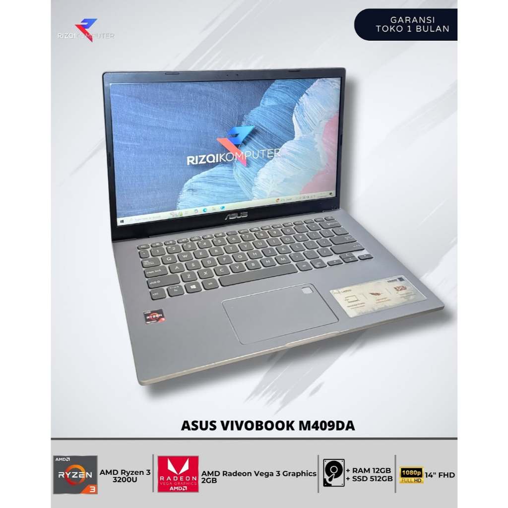 Jual Asus VivoBook M409DA AMD Ryzen 3-3200U Ram 12GB SSD 512GB bangh ...