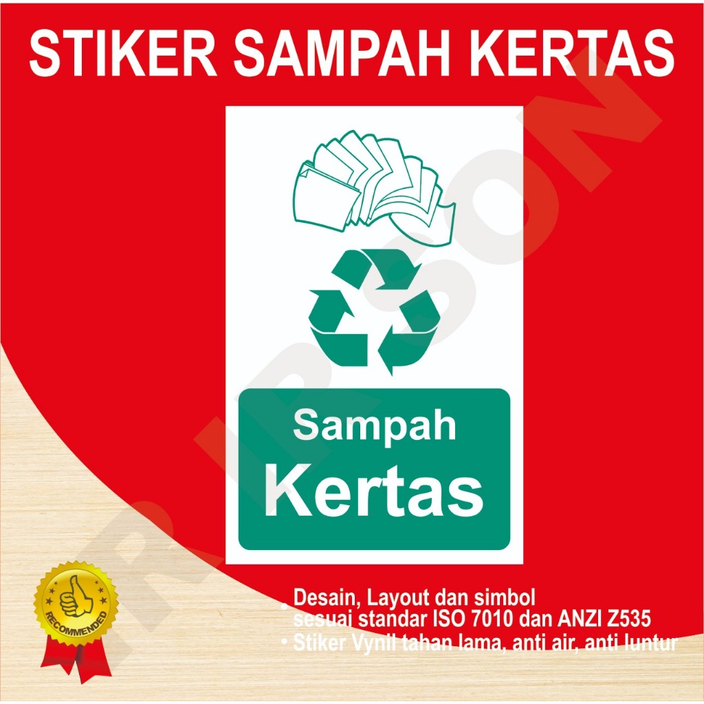 Jual STIKER SAMPAH KERTAS SAFETY SIGN K3 ISO ANSI | Shopee Indonesia