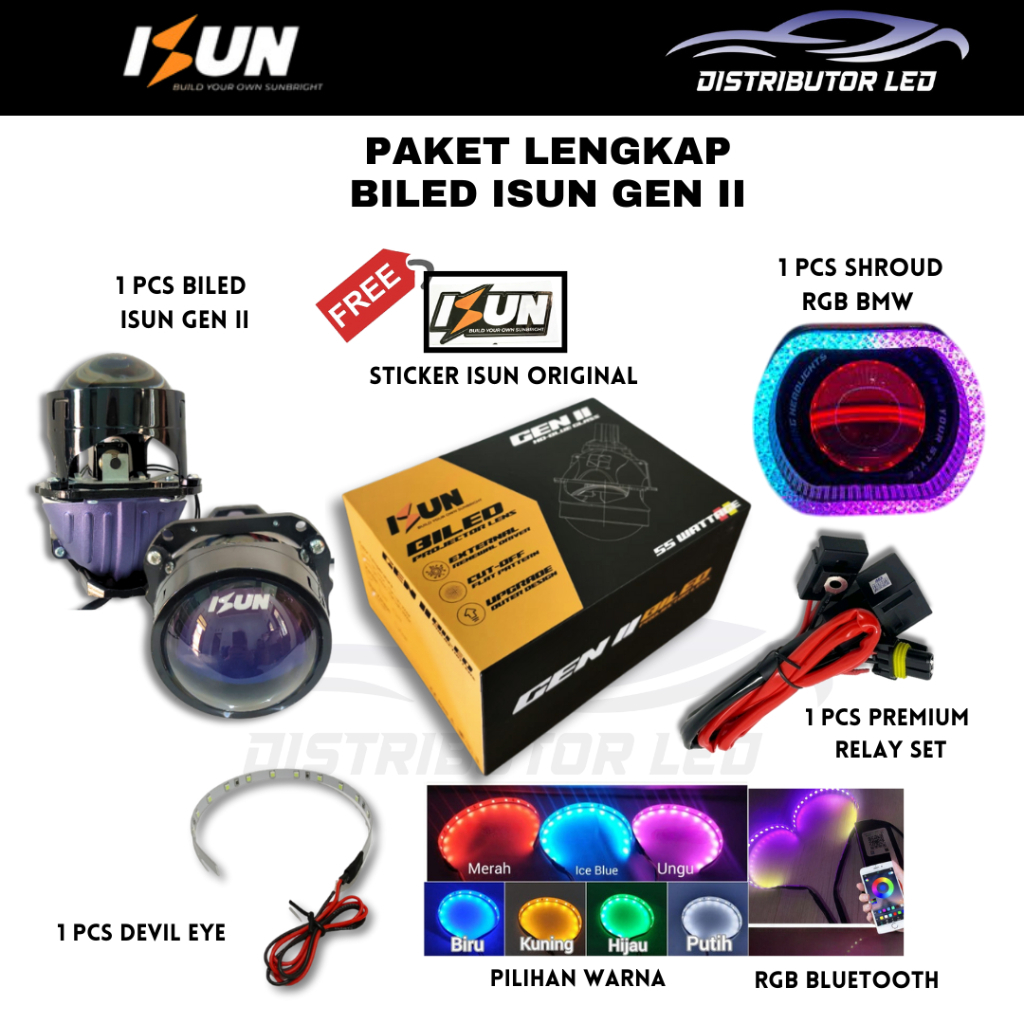 Jual PAKET HEMAT BILED ISUN GEN-2 Lengkap dengan Shroud, Demon dan ...