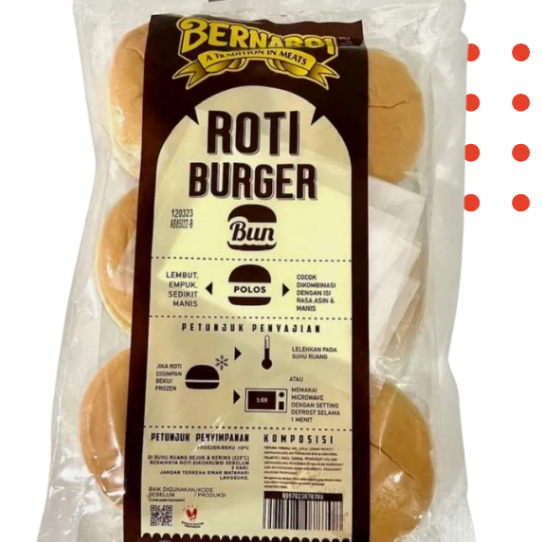 Jual BERNARDI Roti Burger bun polos 300 gr (6 pcs) /Roti /Burger /Bun ...