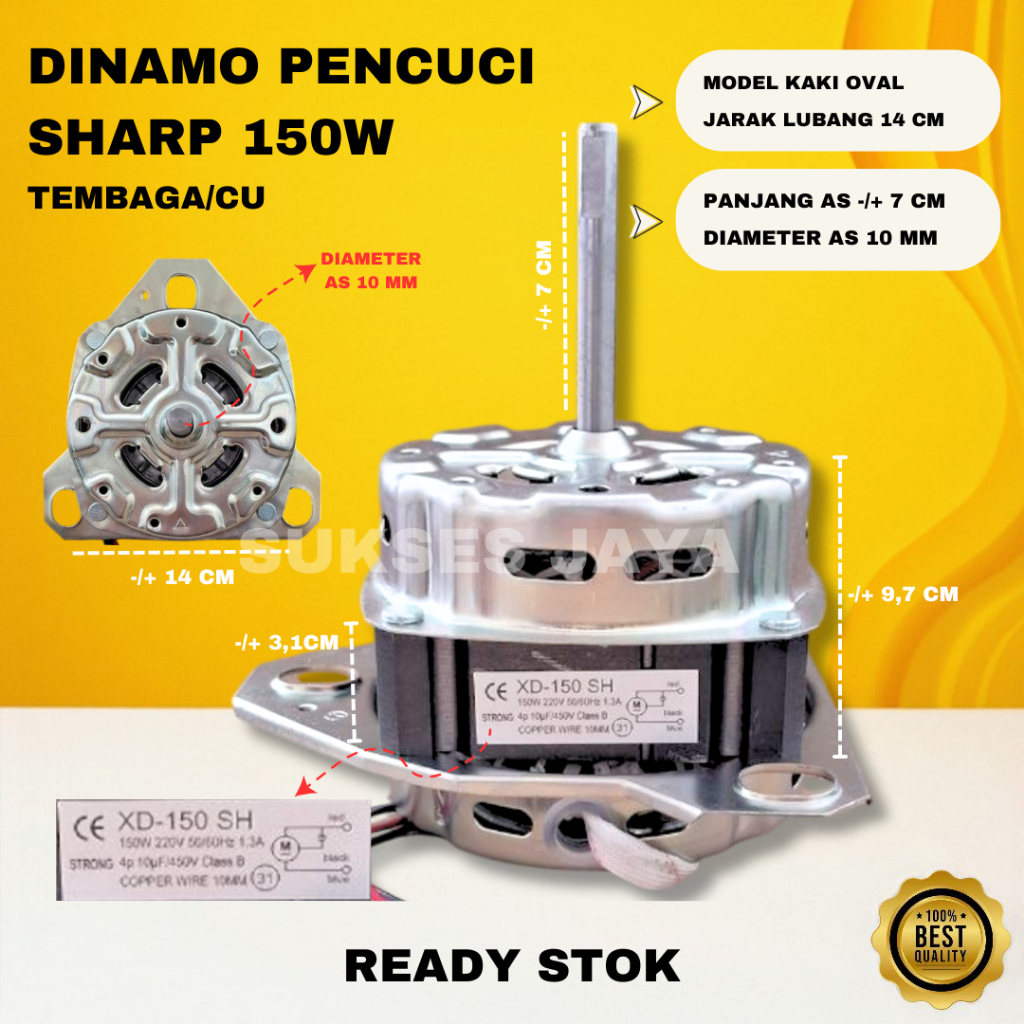 Jual Dinamo Pencuci / Wash Motor Mesin Cuci Sharp Polytron 2 Tabung 150 ...