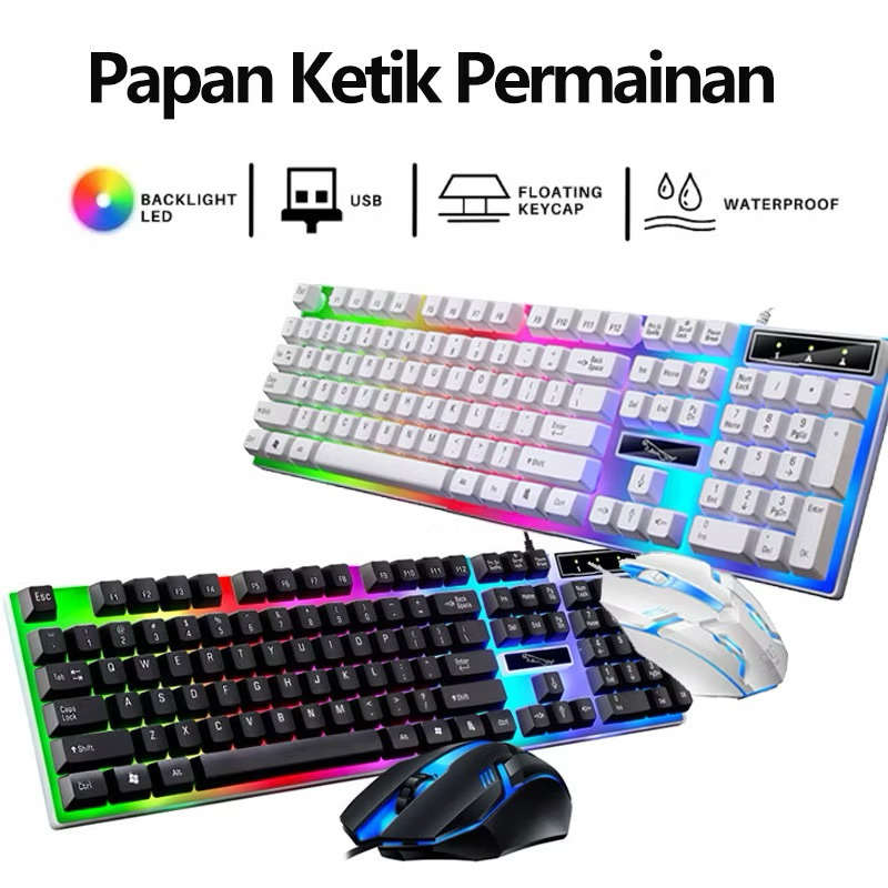 Jual keyboard mouse gaming rgb murah satu set keyboard & mouse gaming ...