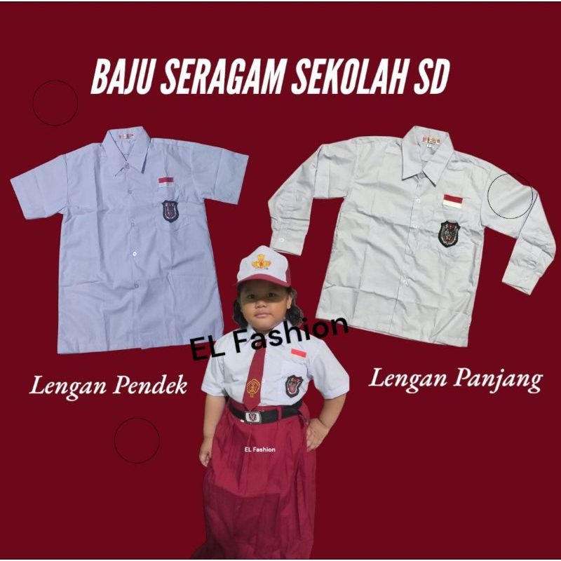Jual Baju Seragam Sekolah SD Lengan Pendek Panjang Premium | Shopee ...