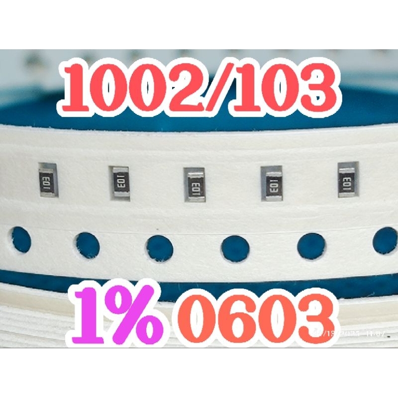 Jual 10pcs Chip resistor smd 01C 1002 103 1% size 0603 10Kohm 1608 10K ...