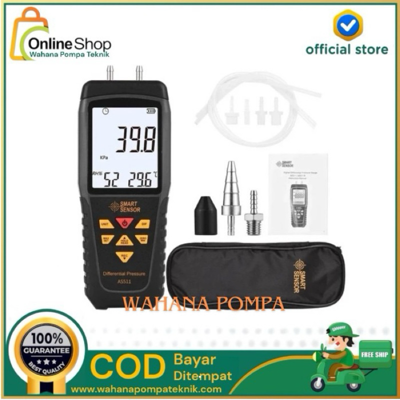 Jual Manometer Pressure Gauge Smart Sensor AS-511 Air Differential AS-511 | Shopee Indonesia