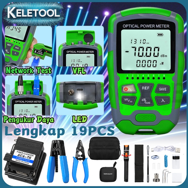 Jual 19PCS AUA-MC7 Tool Kit Fiber Optik Set Fiber Optik Optik Ftth Tool ...