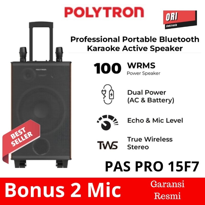 Jual POLYTRON SPEAKER AKTIF PORTABLE BLUETOOTH 15" PAS PRO 15F7 ...
