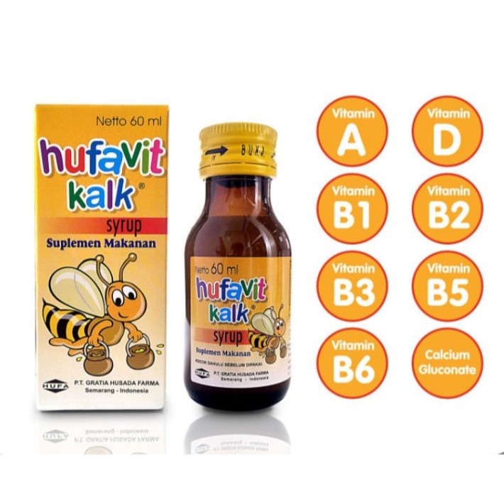 Jual HUFAVIT KALK SIRUP 60 ML. SUPLEMEN MAKANAN MENGANDUNG MULTIVITAMIN ...