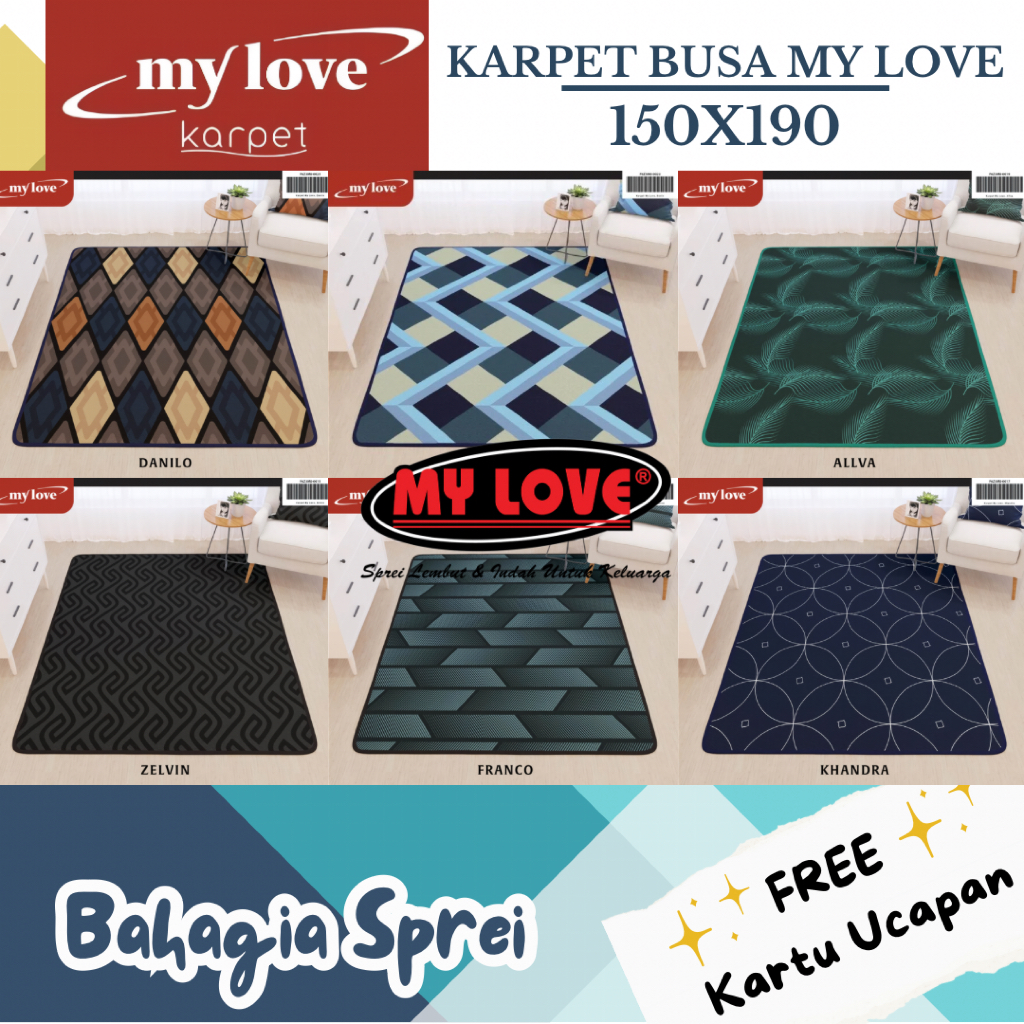 Jual Karpet Mylove Empuk 150x190 Busa Tebal Anti Slip | Shopee Indonesia
