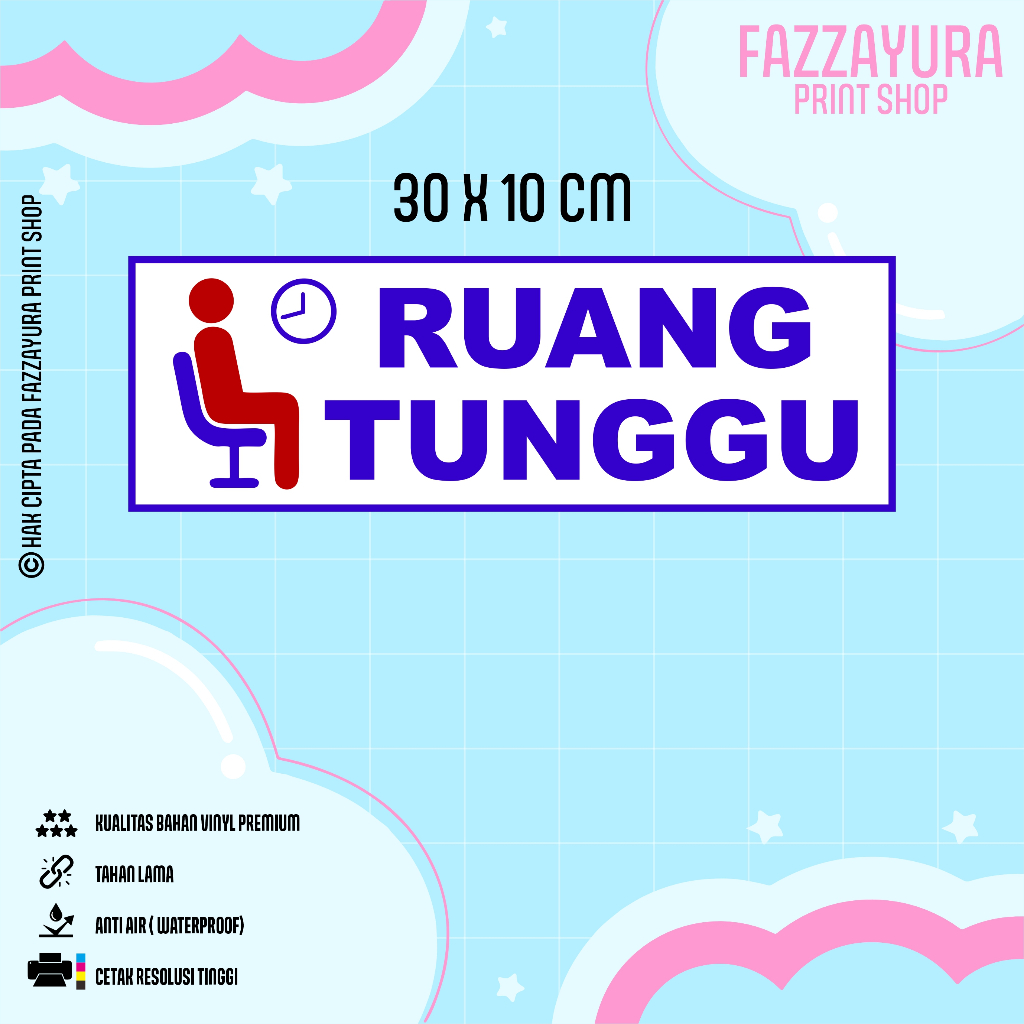 Jual STICKER RUANG TUNGGU 30 X 10 CM | Shopee Indonesia
