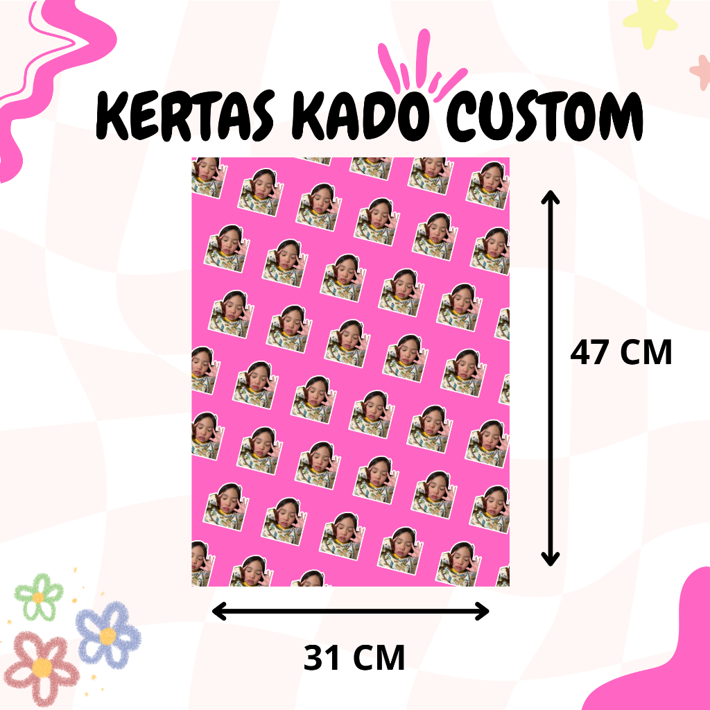 Jual [COD] LANGSUNG JADI | kertas kado custom ukuran 31 x 47 cm/kertas ...