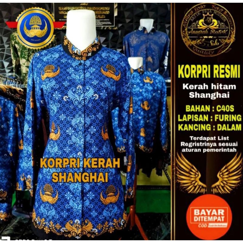 Jual Baju Korpri Resmi 2024 Pria dan Wanita Resmi Sritex C40s Motif Terbaru Lapis Furing Lengan ...