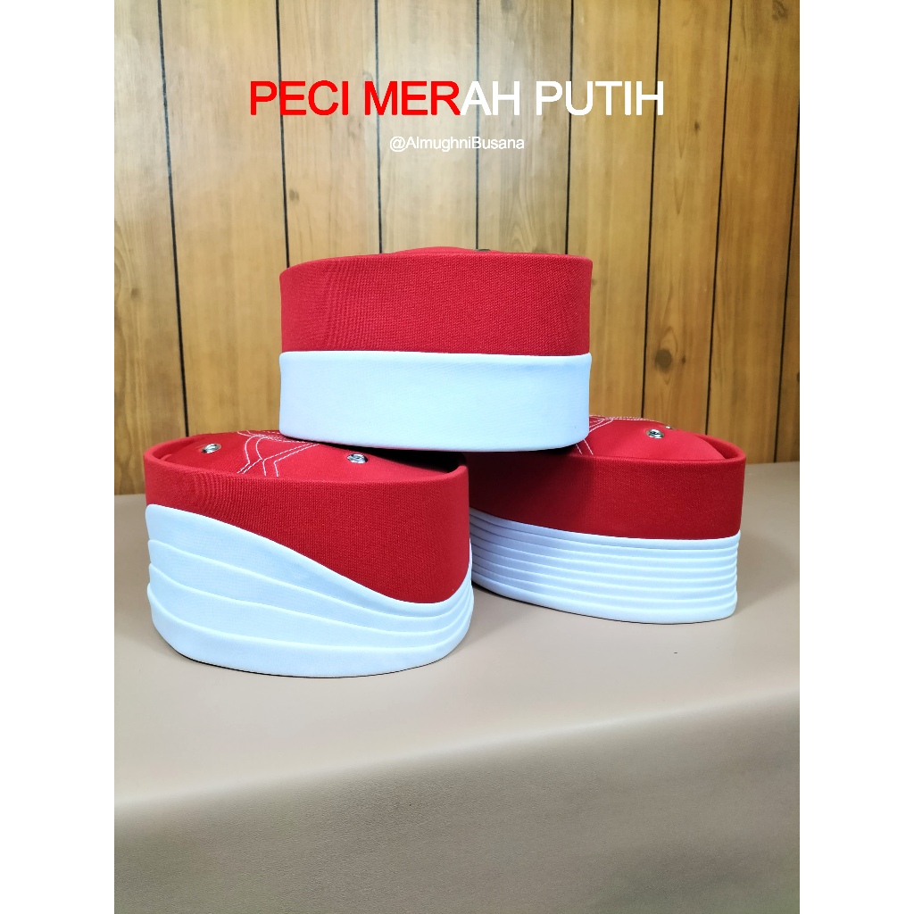 Jual Peci Merah Putih Strip Peci Songkok Kopiah Dewasa | Shopee Indonesia