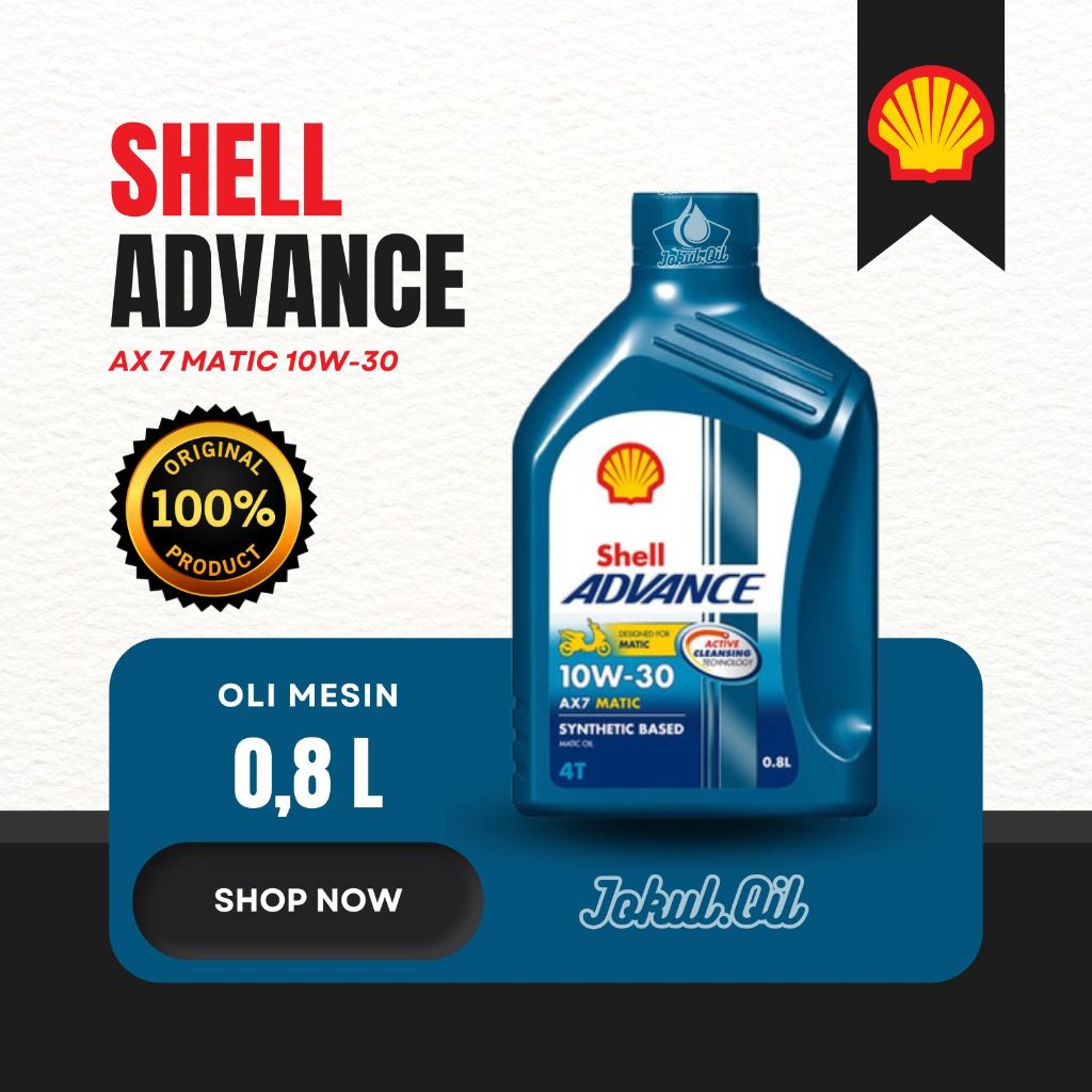 Jual Oli Motor Matic Matic Shell Advance AX-7 10W-30 (800ml) | Shopee ...