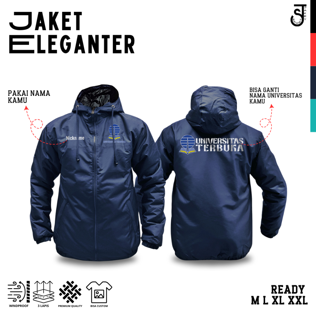 Jual JAKET KAMPUS UT UNIVERSITAS TERBUKA ALMET UMKM TERBARU CUSTOM FREE ...