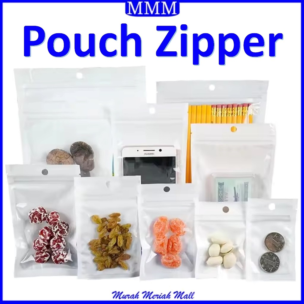 Jual MMM Pouch Zipper Bening Serbaguna Plastik Klip Ziplock Putih Susu ...