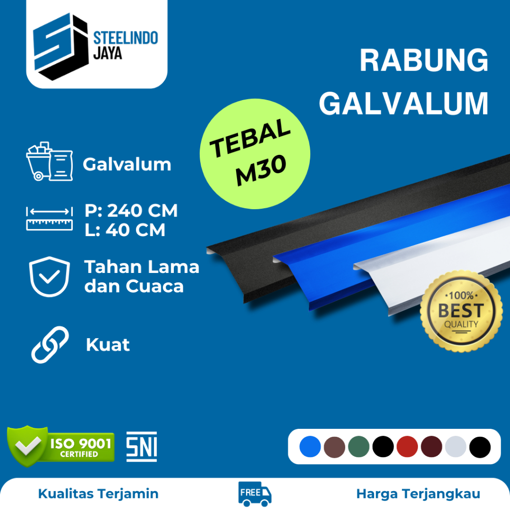 Jual Rabung Atap Galvalum Tebal 0,30mm (M030) Panjang 240 CM | Kuat dan ...