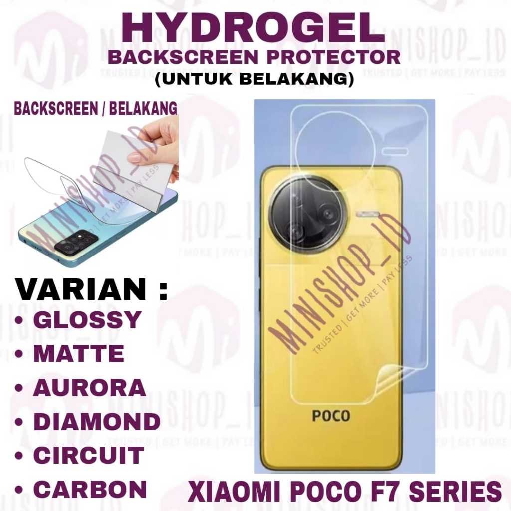 Jual POCO F7 X7 F7 ULTRA F7 PRO M7 PRO F6 X6 PRO M6 PRO X6 F5 5G 4G ANTI GORES HYDROGEL GLOSSY ...