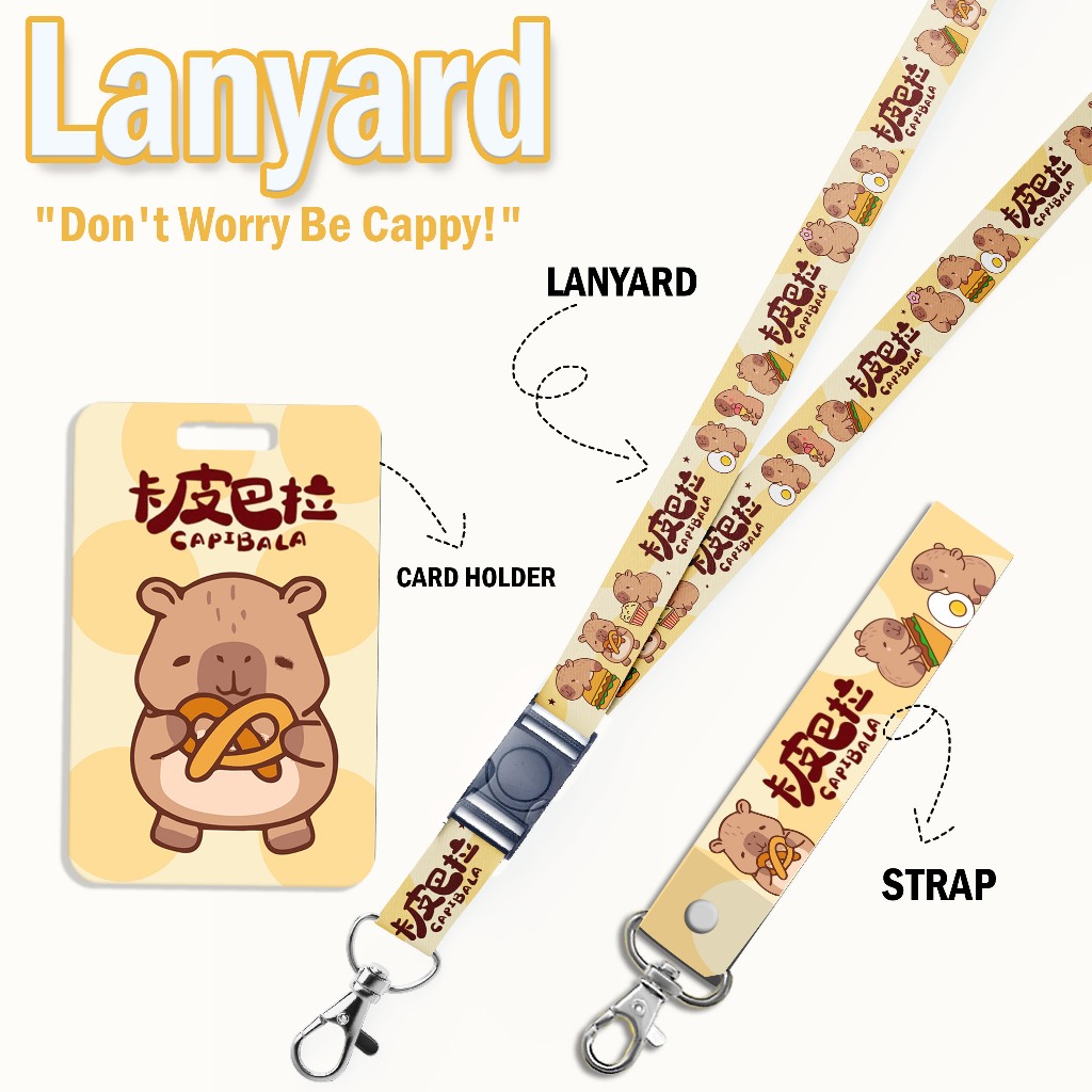 Jual LANYARD CARD HOLDER CAPYBARA DONT WORRY BE HAPPY Gantungan Kunci ...