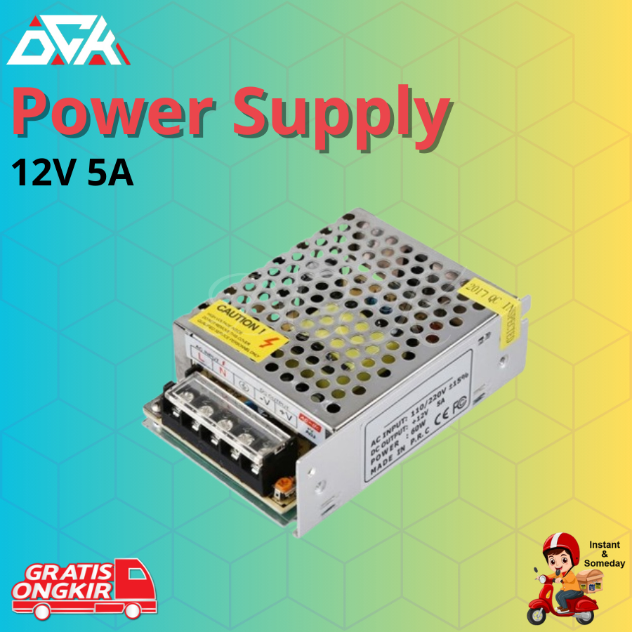 Jual Power supply switching adaptor Jaring 12V 5A DC 12 Volt 5 Ampere PSU CCTV | Shopee Indonesia