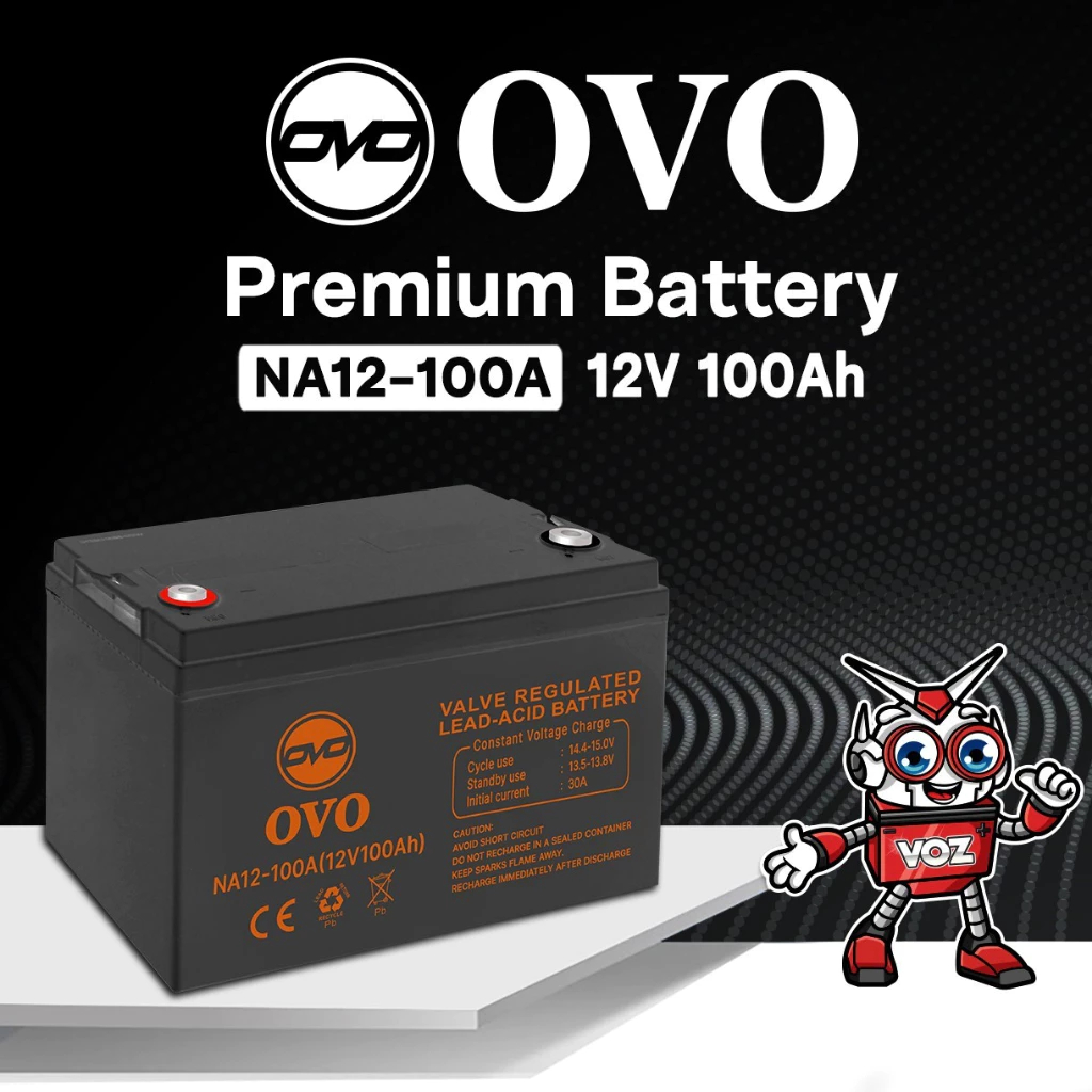 Jual BATERAI AKI UPS/SOLAR PANEL OVO 12V 100AH VRLA AGM NA12V 100AH UPS ...