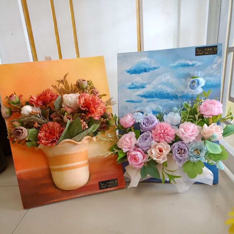 Jual BUKET PAPAN BUNGA UCAPAN SELAMATAN KANVAS 3D / 3 DIMENSI BUKET ...