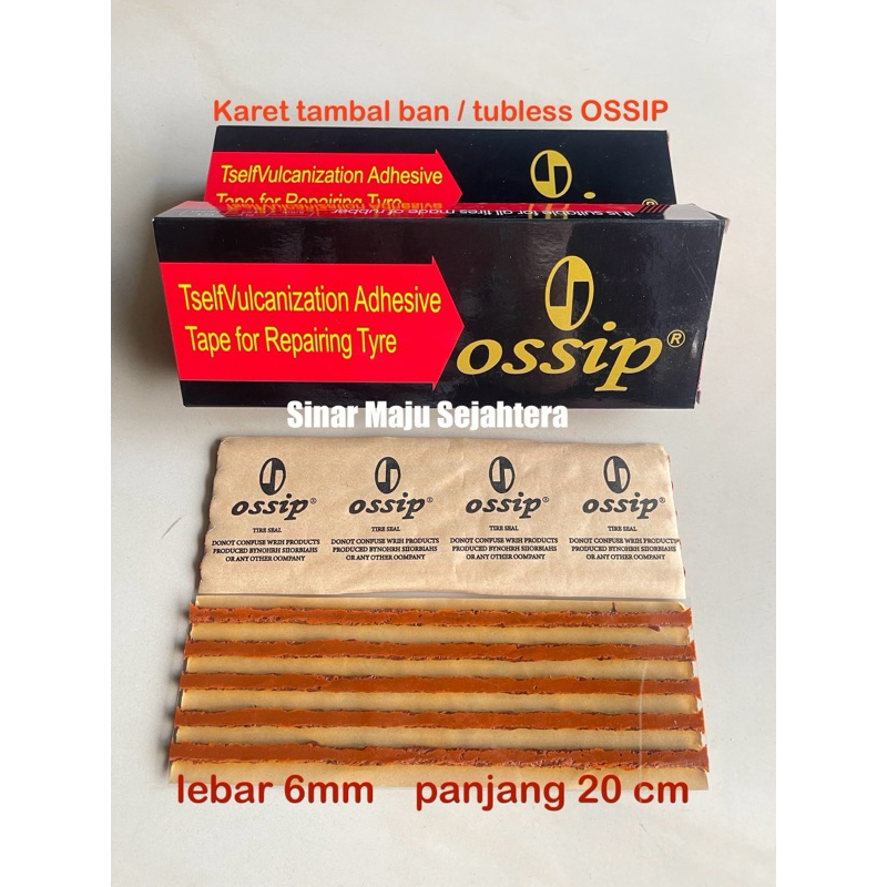 Jual OSSIP karet tambal ban - karet tubeless - cacing tubless ( per box ...