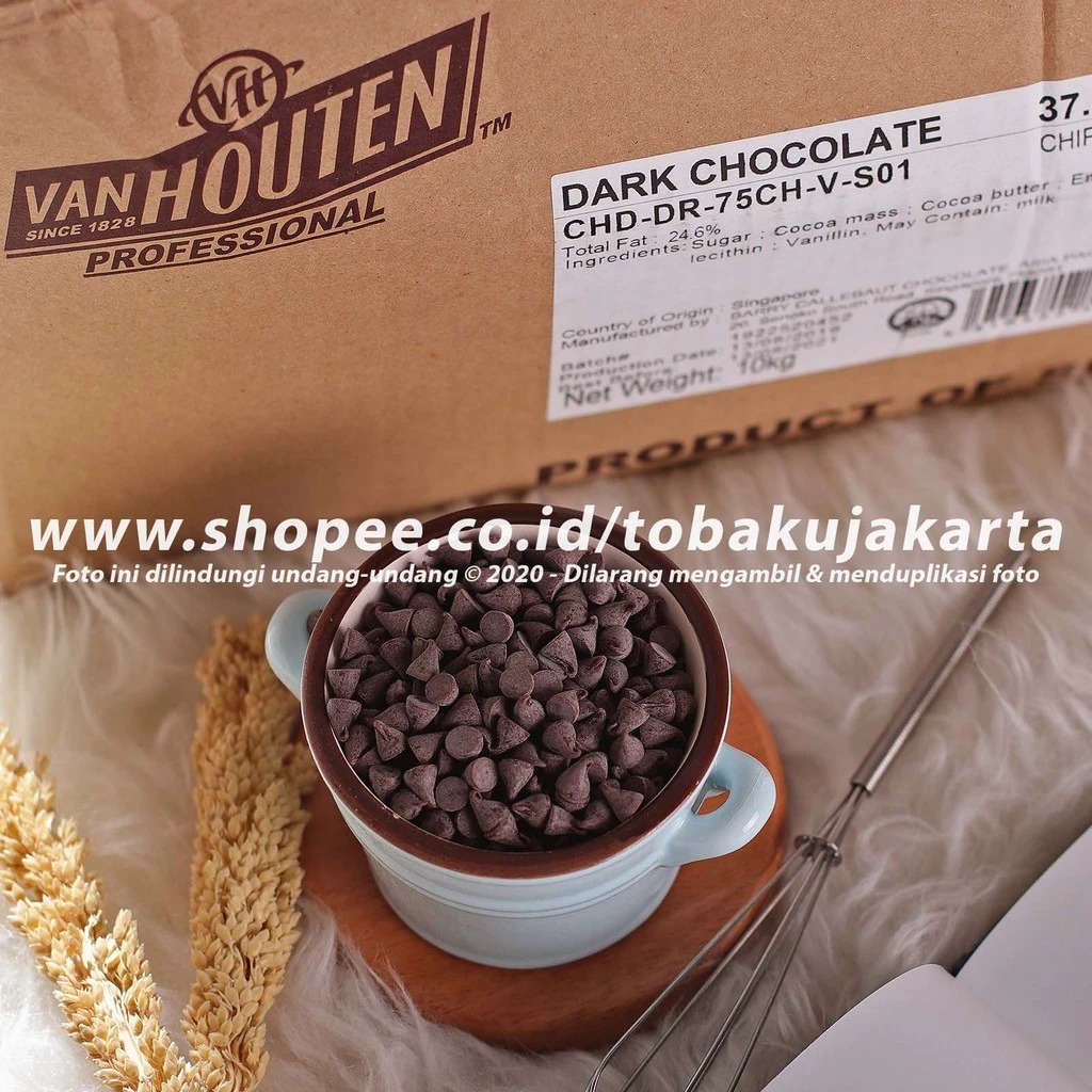 Jual Van Houten - Chocolate Chips Couverture 37,8% 100gr Repack Chocochip Cokelat Chocochips ...