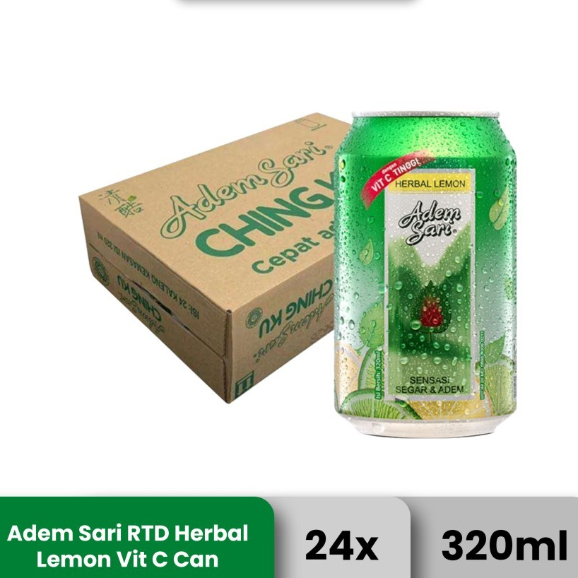 Jual Adem Sari Ching Ku Lemon Minuman Penyejuk Kaleng 1 Ctn 320 Ml ...