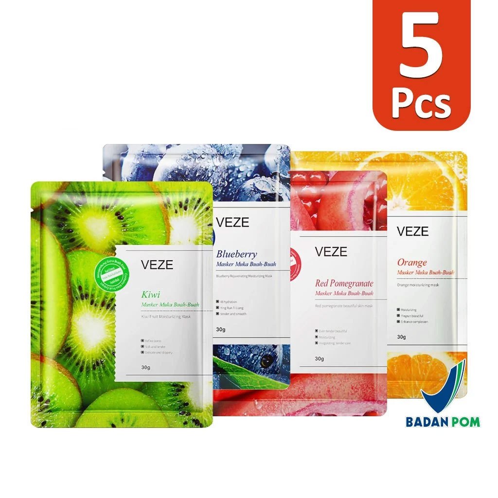 Jual [ 5 Pcs ] VEZE Sheet Mask Natural Skin Care Mask Korea Masker ...