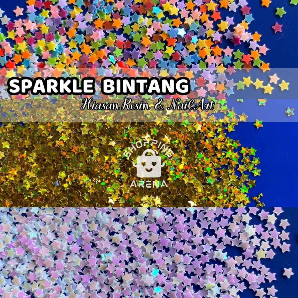 Jual Sparkle STAR 3gr Glitter Bentuk BINTANG Hiasan Dekoratif Resin ...