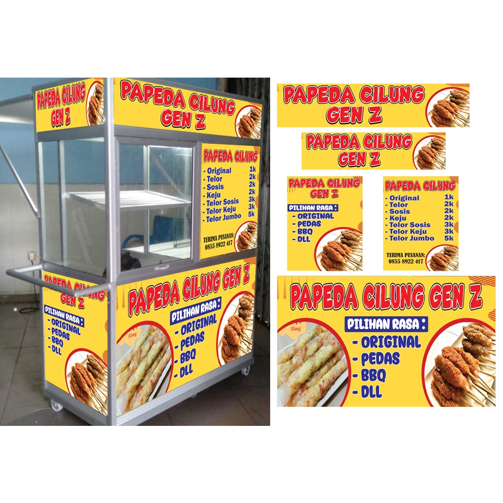 Jual Stiker Gerobak / Booth / /Jualan / Papeda / Cilung | Shopee Indonesia