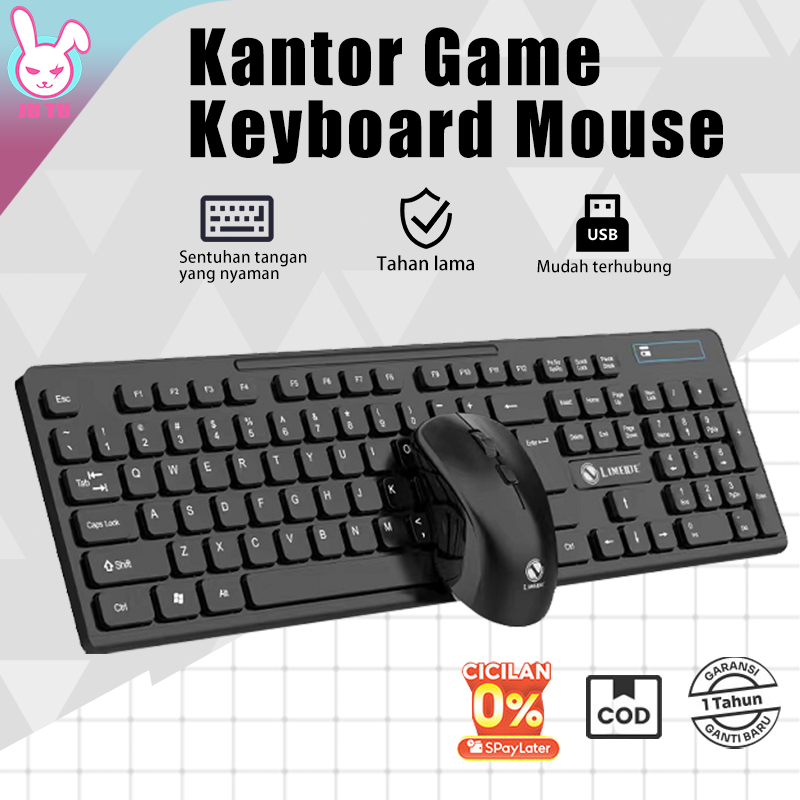 Jual JUTU W100 Set Keyboard Mouse Wireless Bluetooth Cocok Kerja Gaming Keyboard Laptop Keyboard ...