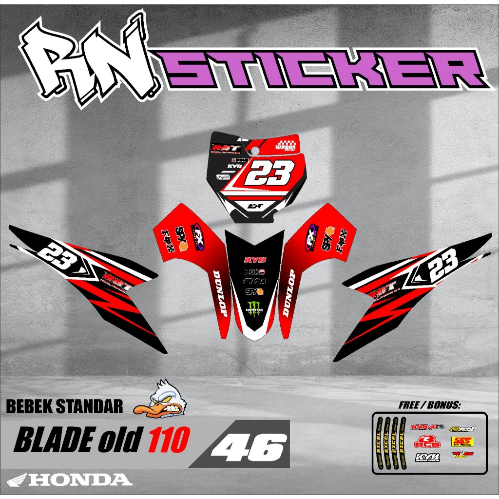 Jual (COD) TERBARU Sticker RBT BLADE OLD 110 RBT BEBEK MODIF SUPERMOTO ...