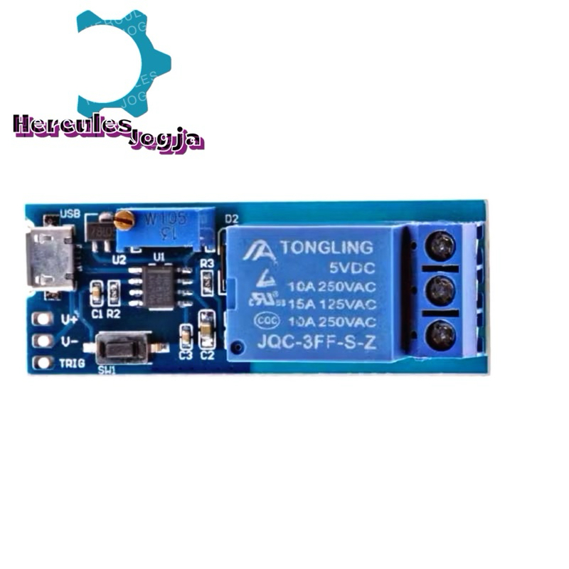 Jual Digital Timer Delay Relay Module ON OFF NE555 5V 12V Micro USB ...