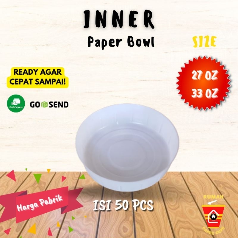Jual Inner Sekat Paper Bowl Ukuran 27 Oz 800 ml dan 33 Oz 1000 ml ...