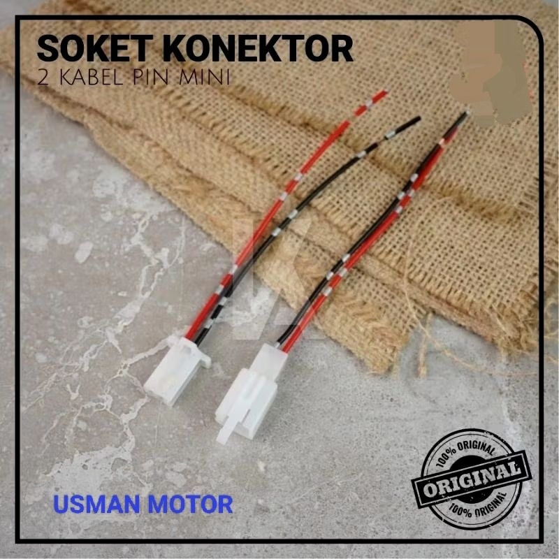 Jual soket socket sambungan 2pin mini motor dan mobil (1 set) | Shopee ...