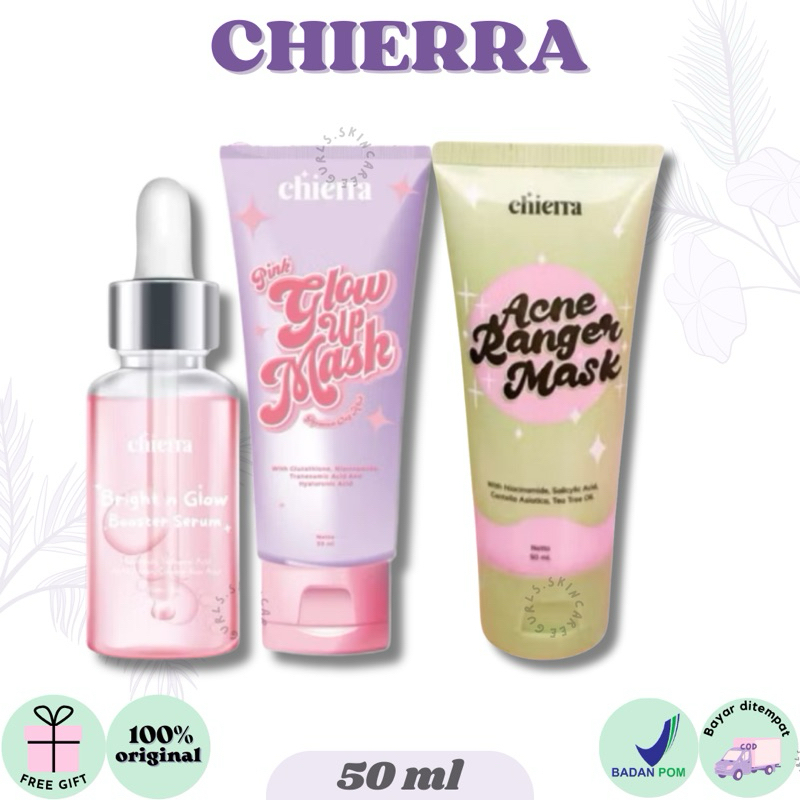 Jual Chierra - Pink Glow Up Mask (PINK) | Acne Ranger Mask (HIJAU ...
