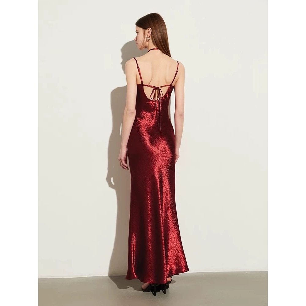 Jual Gaun Malam Retro Wanita | Gaun Merah Panjang | Gaya Vintage ...