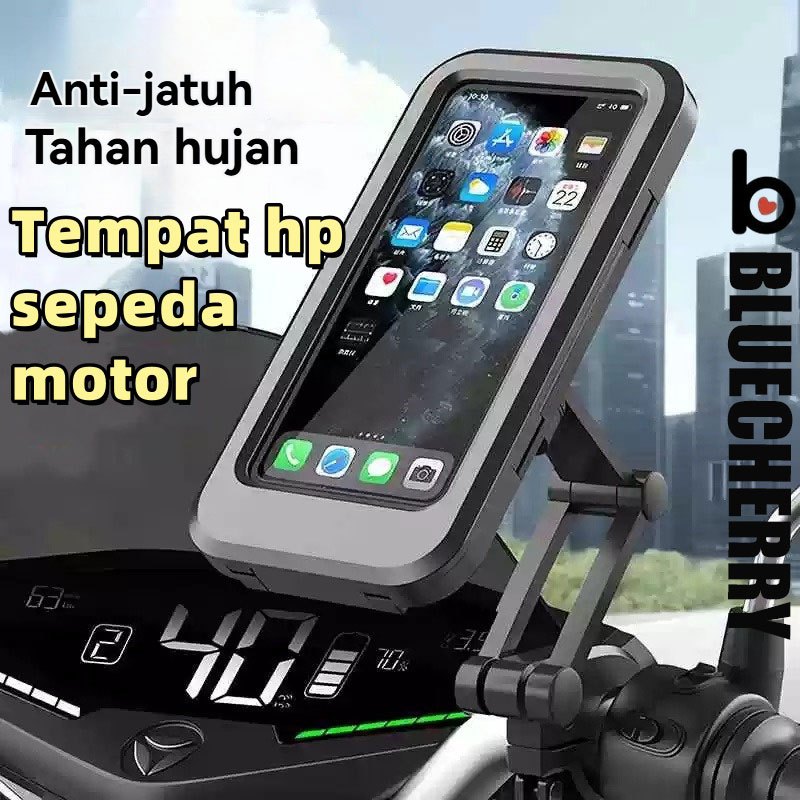 Jual [COD ] Holder Hp Motor Waterproof Anti Air Kuat Kokoh Untuk Pemasangan Di Stang Motor ...