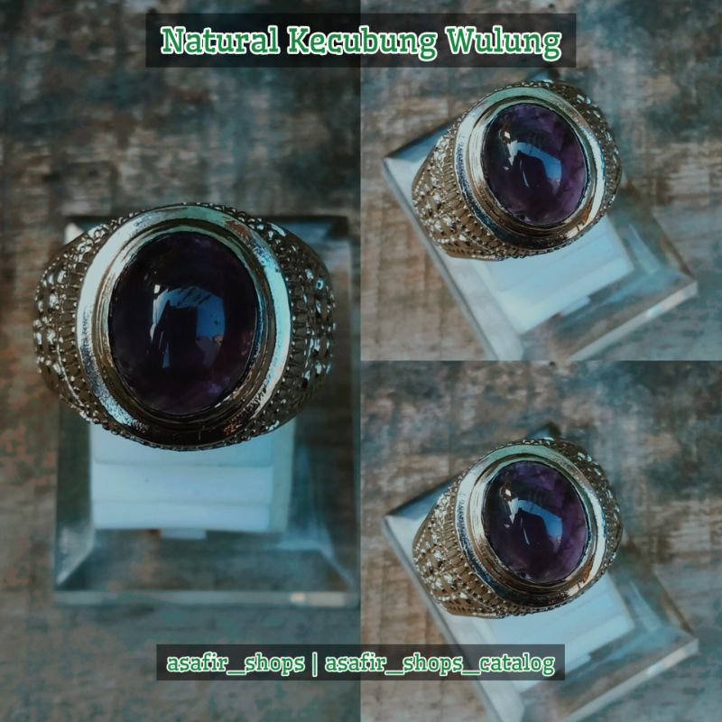 Jual Cincin Akik Natural Kecubung Wulung Hitam Ungu Pekat Top Quality ...