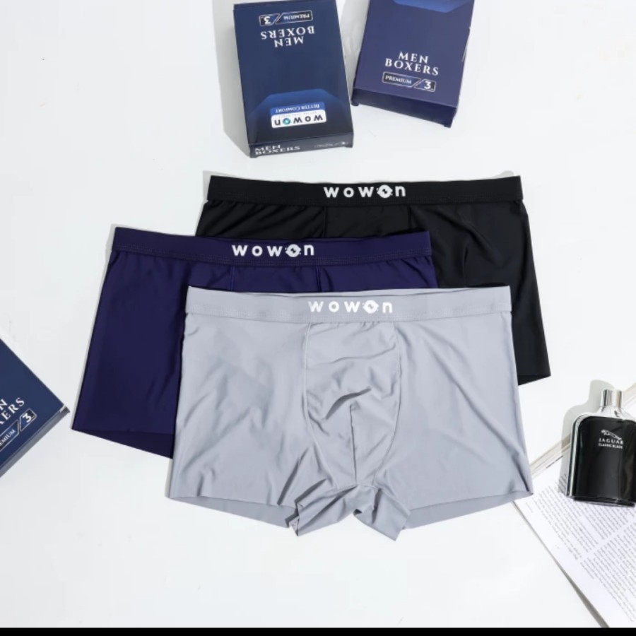 Jual Wowon Men Boxer celana dalam pria ice silk isi 3 pcs premium | Shopee Indonesia