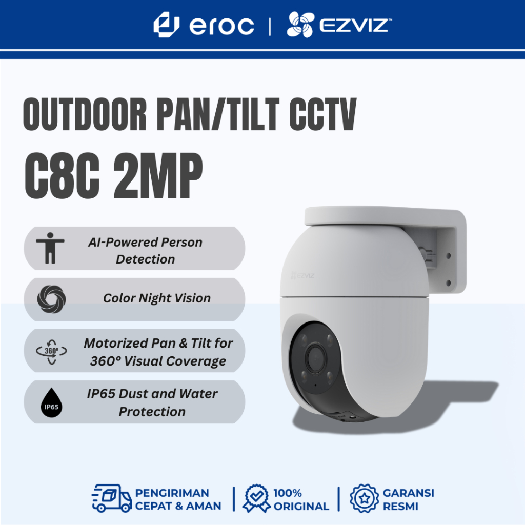 Jual Ezviz C8C Smart Home Outdoor CCTV Wifi IP Camera Auto Tracking ...